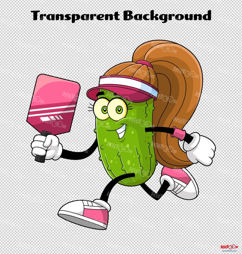 Pickleball Cartoon Clipart: Hand-drawn Vector Graphics (commercial Use ...