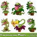 Evil Carnivorous Plants Cartoon Characters. Digital Clip Art Vector ...