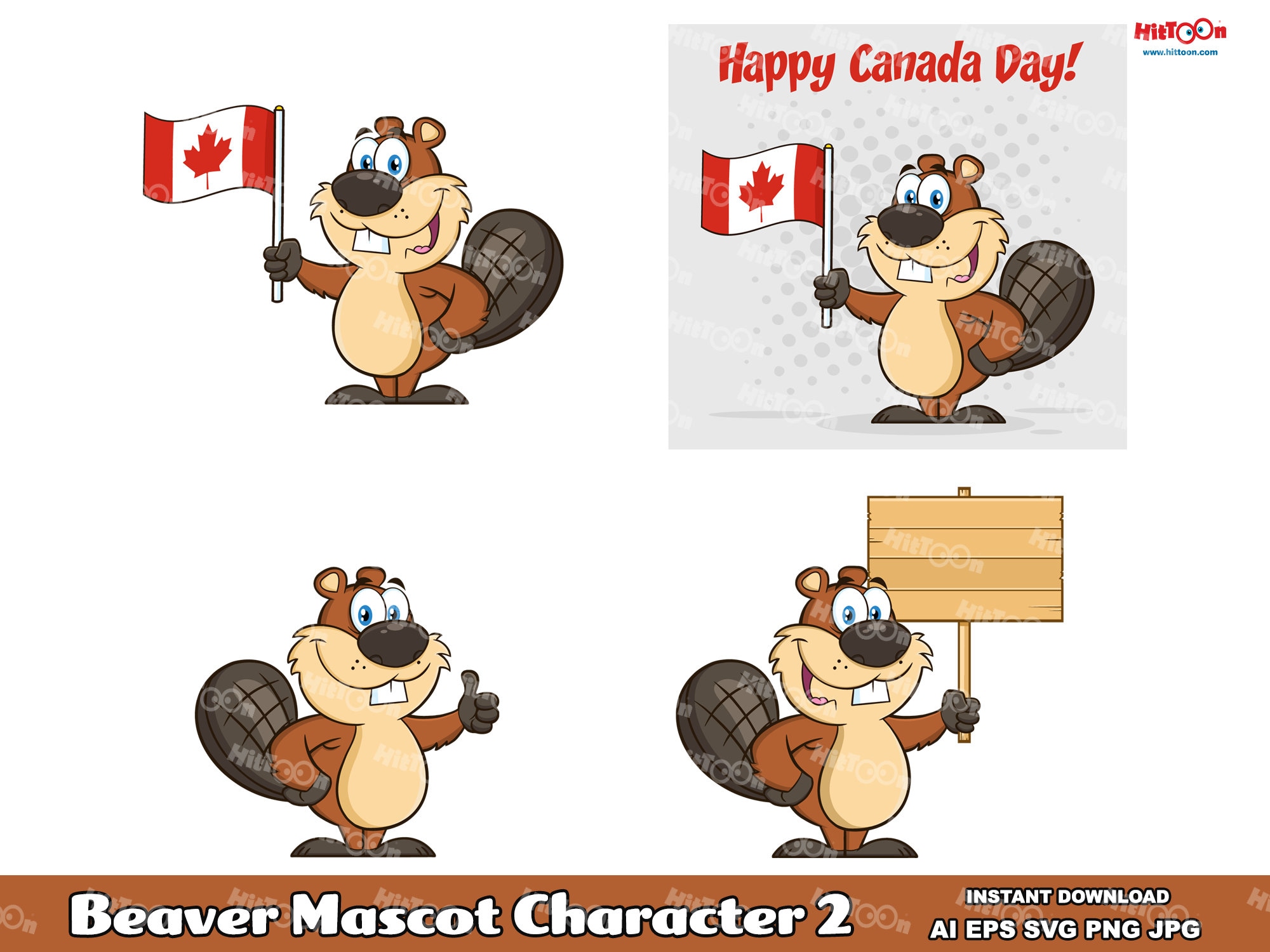 Cartoon Canadian Beaver