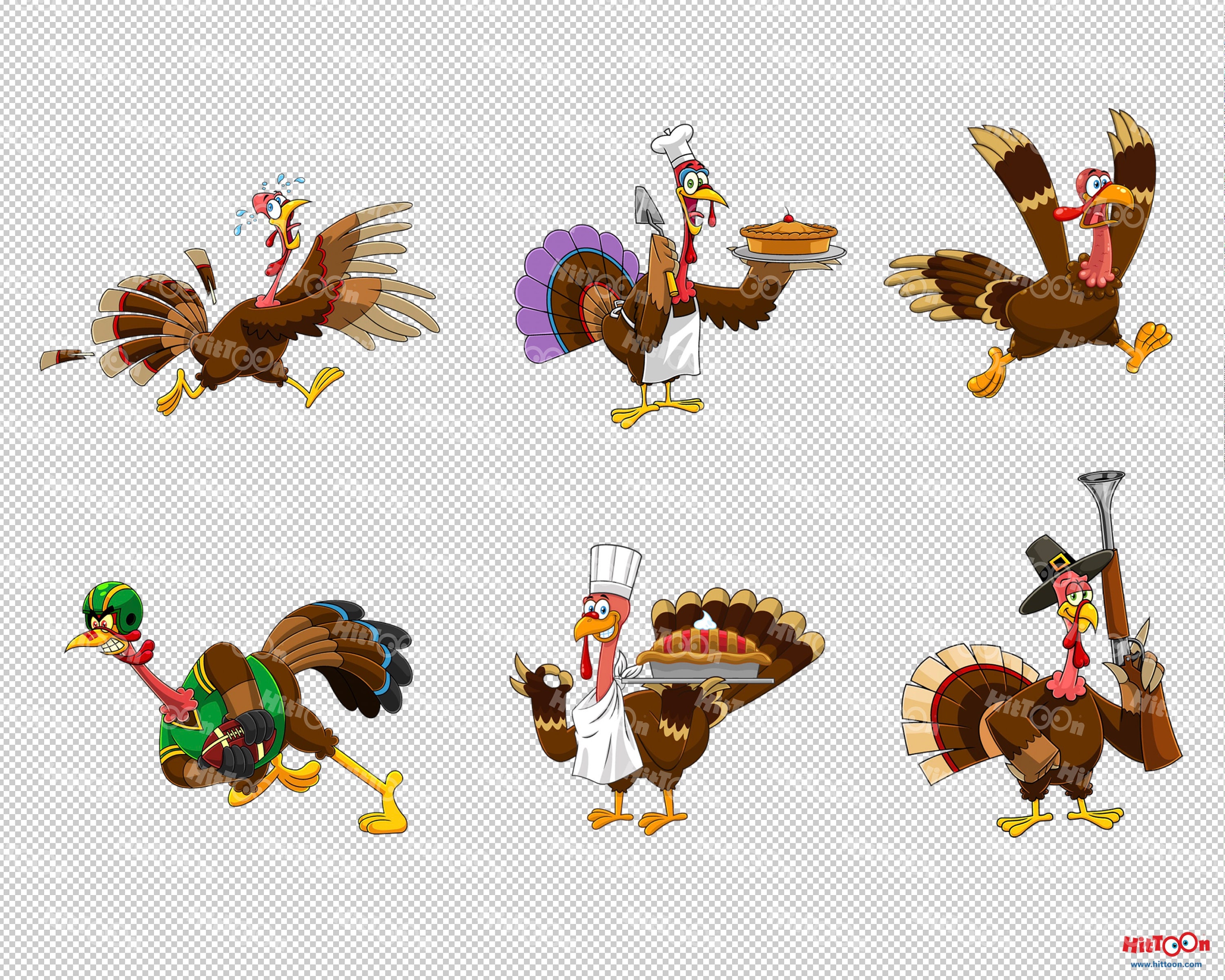 Thanksgiving Turkey Characters 1. Digital Clip Art Vector - Etsy