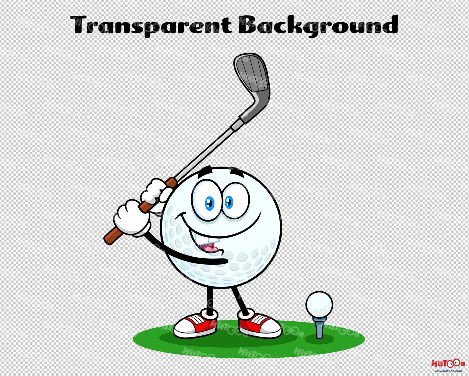 Golf Ball Cartoon Clipart: Hand Drawn Vector Graphics (commercial Use ...