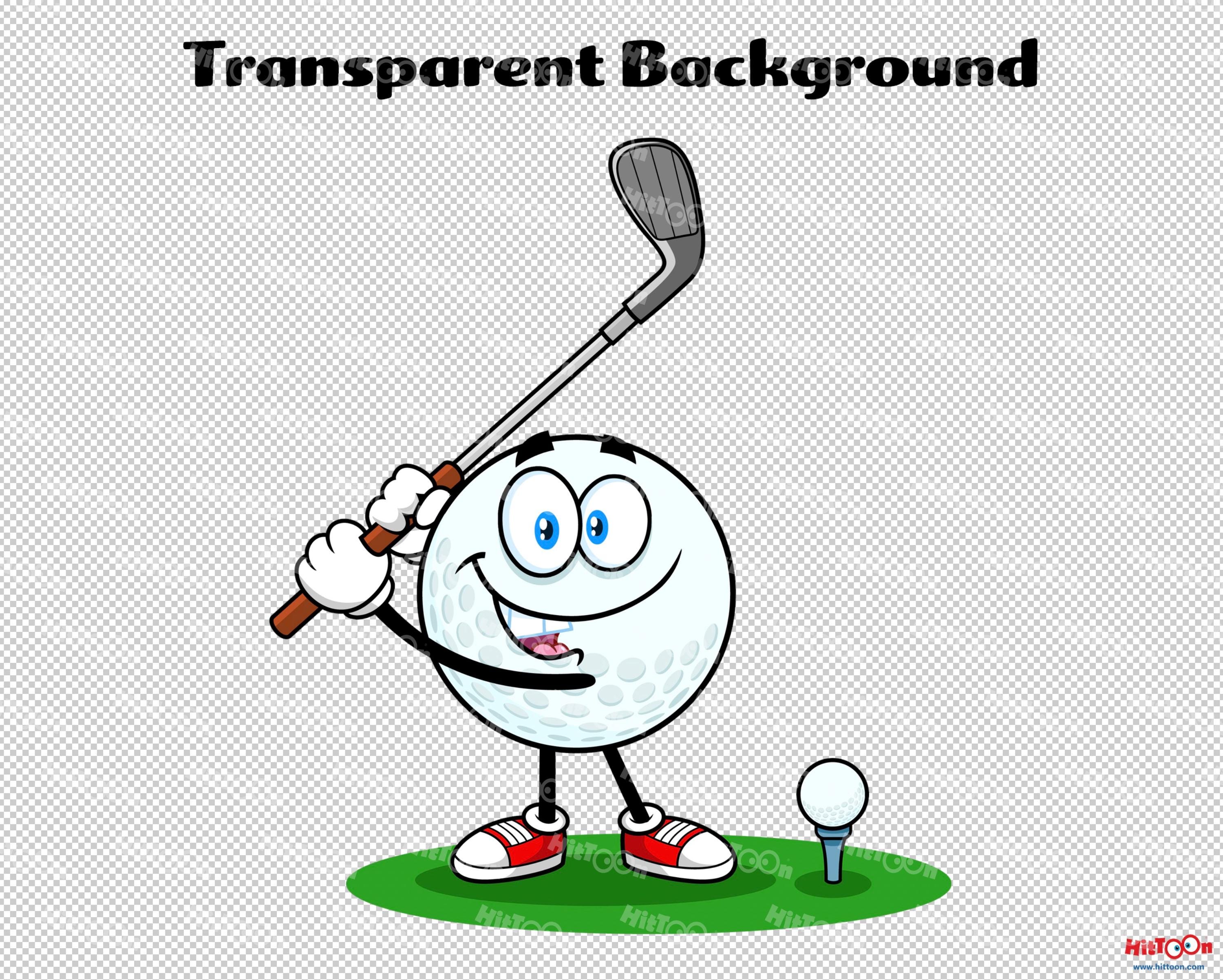 Golf Ball Cartoon Clipart: Hand Drawn Vector Graphics (commercial Use ...