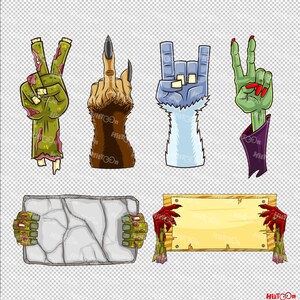 Halloween Zombie Hands Clip Art: Vector Graphic Illustrations ...