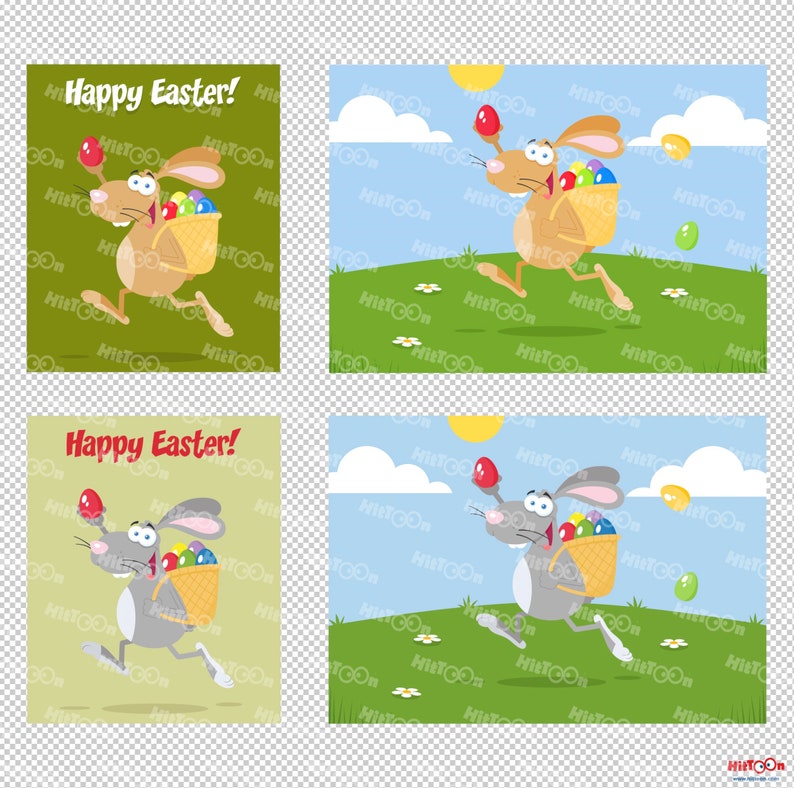 Easter Bunny Clipart – Cartoon Rabbit Vector Graphics – Free Commercial ...