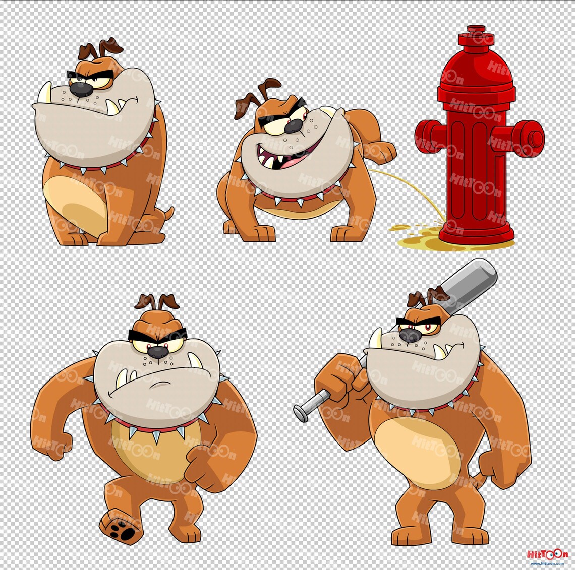 Bulldog Cartoon Mascot Character 1. Digital Clip Art Vector Graphic ...