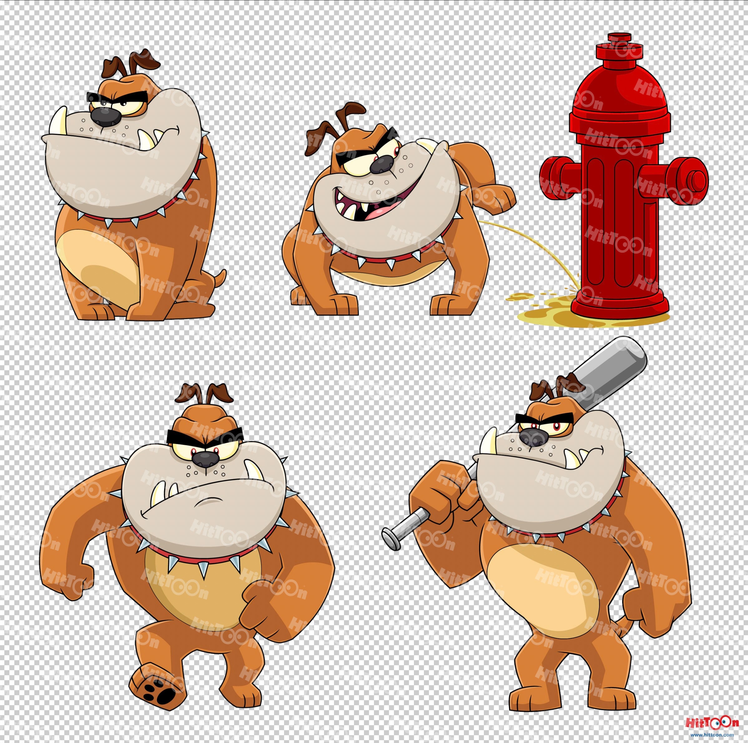Bulldog Cartoon Mascot Character 1. Digital Clip Art Vector Graphic ...
