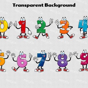Funny Number Clipart – Cartoon Numbers Characters – Free Commercial Use ...