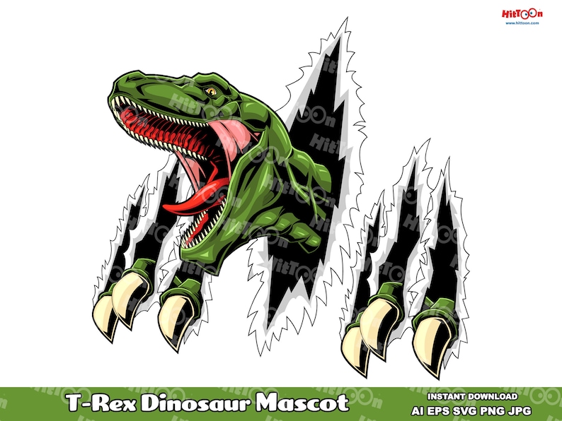 T-rex Scratch Clipart: Dinosaur Vector Graphic Bundle (commercial Use ...