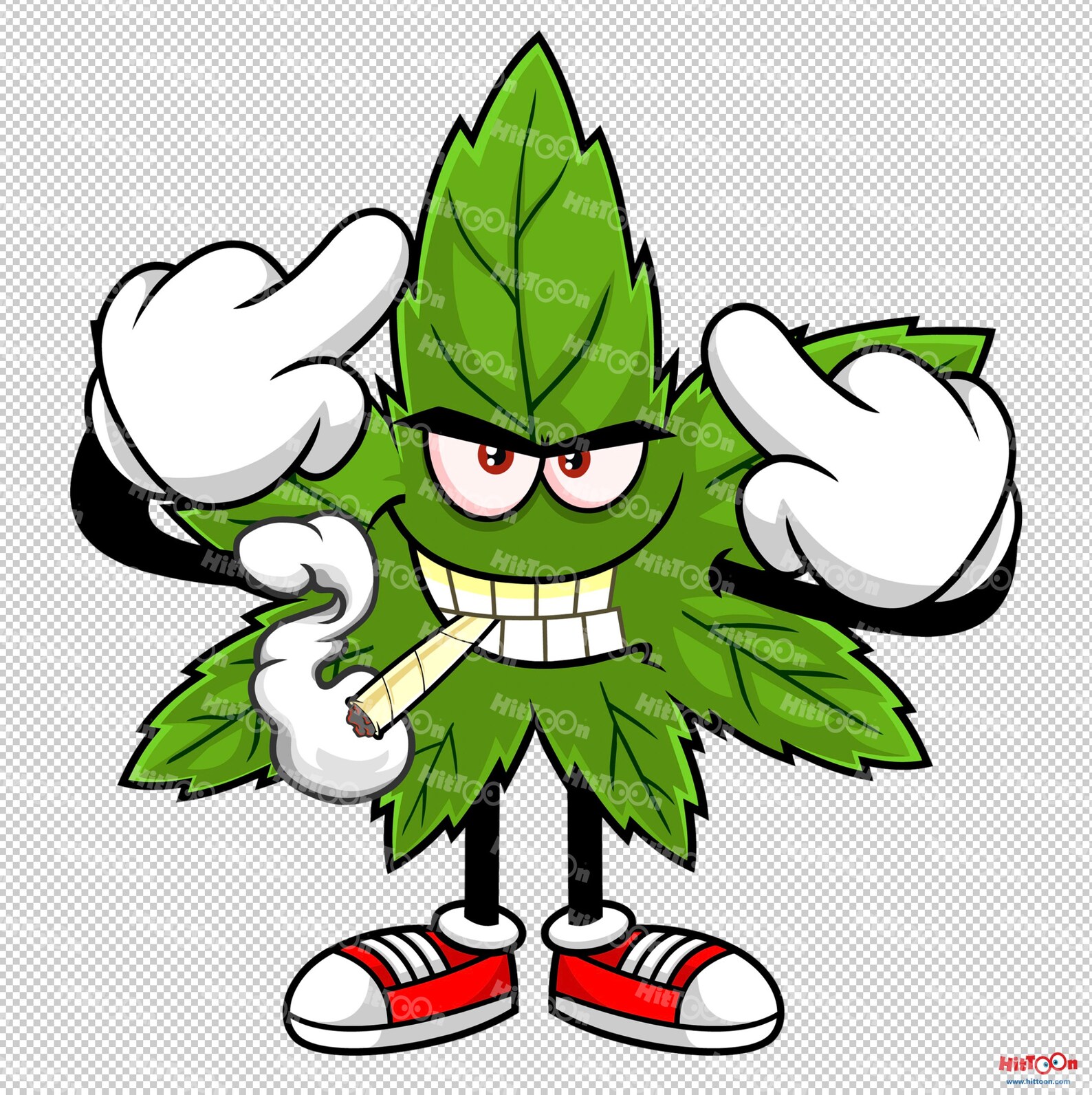 Marijuana Leaf Cartoon Characters 3. Digital Clip Art Vector Graphic ...