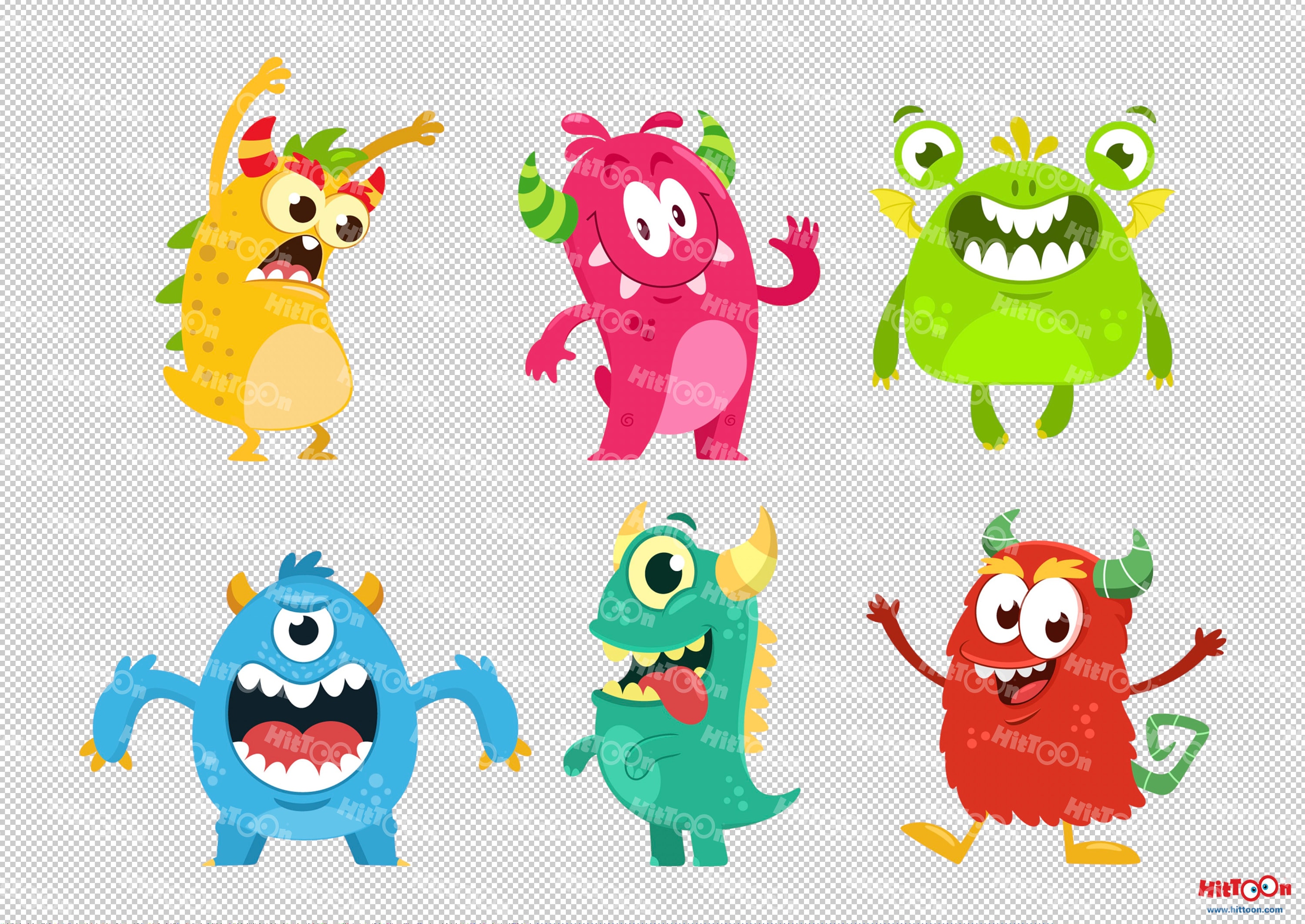 Halloween Monster Clipart: Vector Illustration Bundle (commercial Use ...
