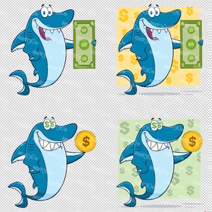 Shark Cartoon Mascot Characters 3 – Digital Clip Art Vector Graphic ...