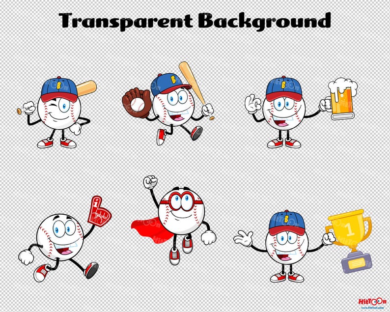 Baseball Mascot Clipart – Cartoon Sports Characters – Free Commercial ...