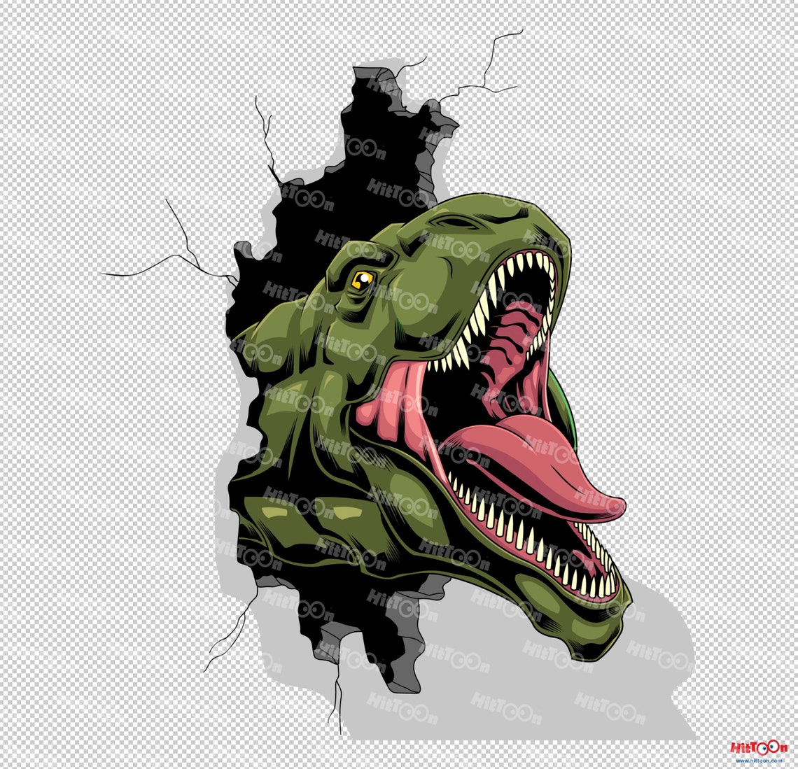 T-rex Dinosaur Smashing Graphic Design. Digital Clip Art Vector Graphic ...