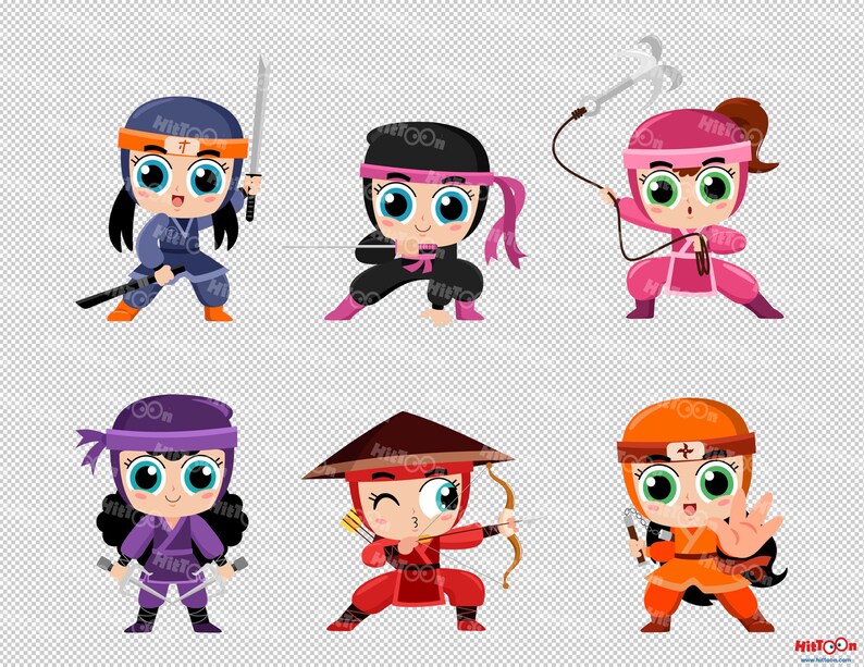 Ninja Girl Clipart: Warrior Vector Graphics (free Commercial Use ...