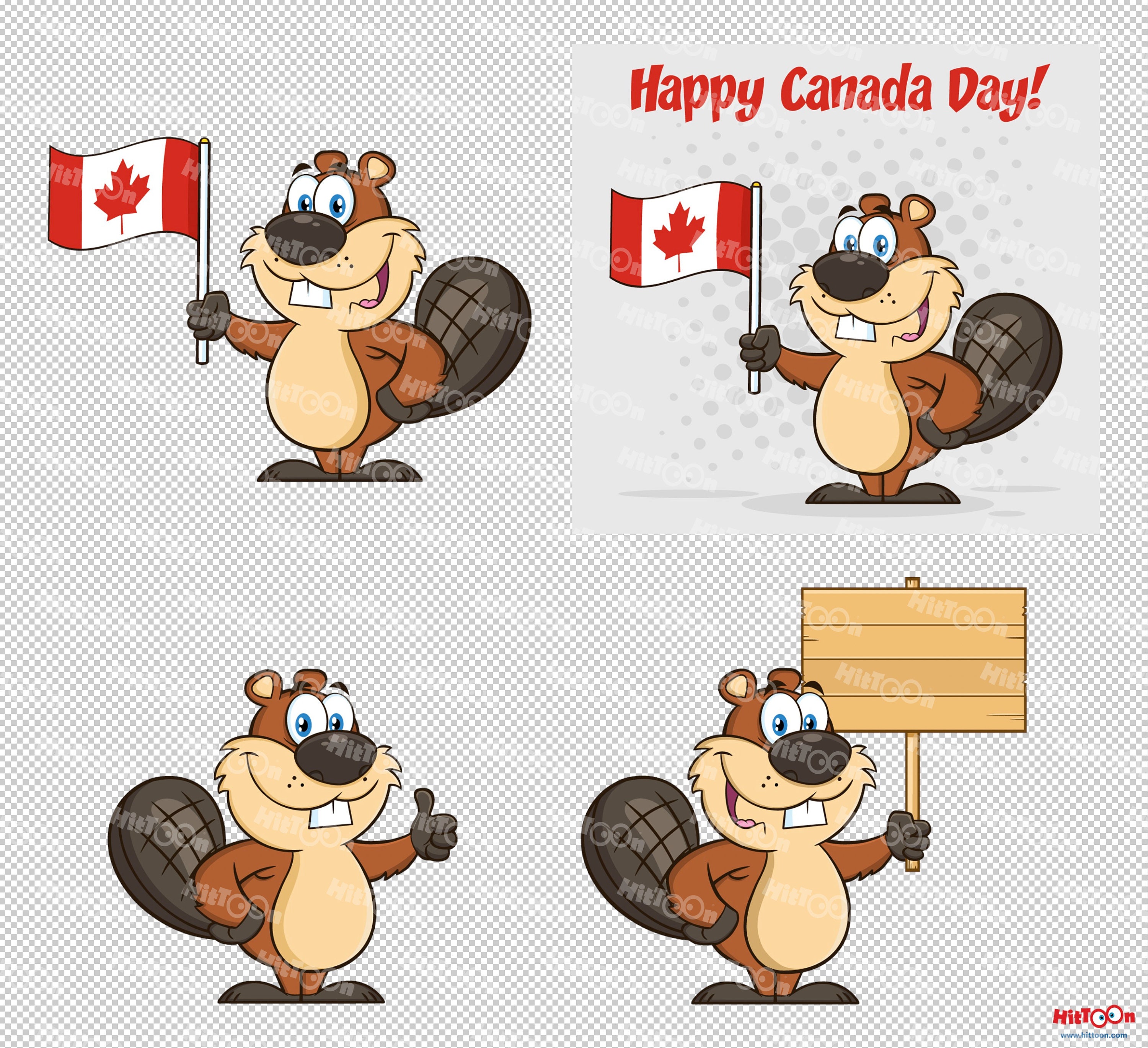 Beaver Cartoon Mascot Character 2. Digital Clip Art Vector Graphic ...