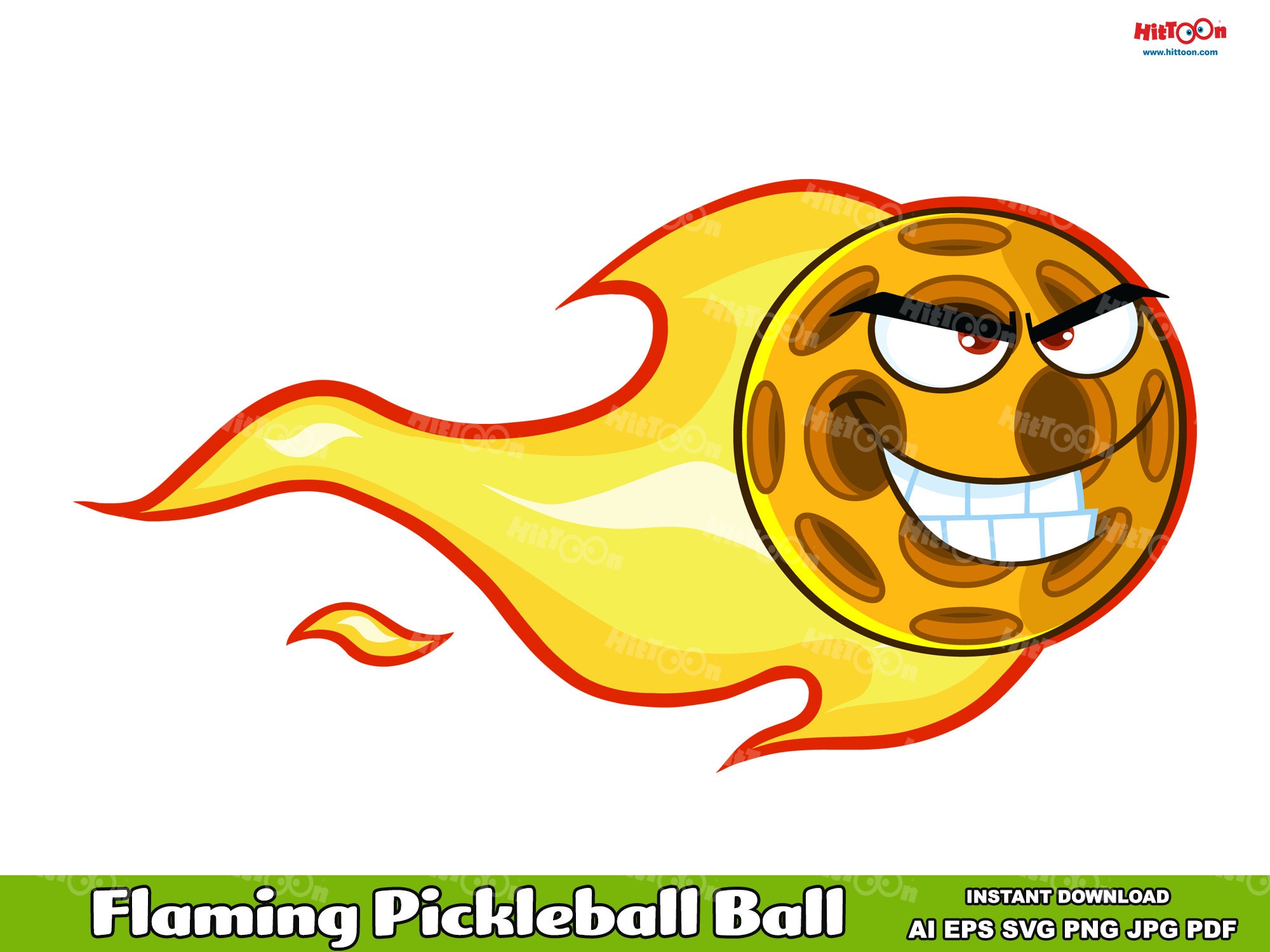 Flaming Pickleball Clipart – Hand Drawn Vector Graphic Illustrations ...