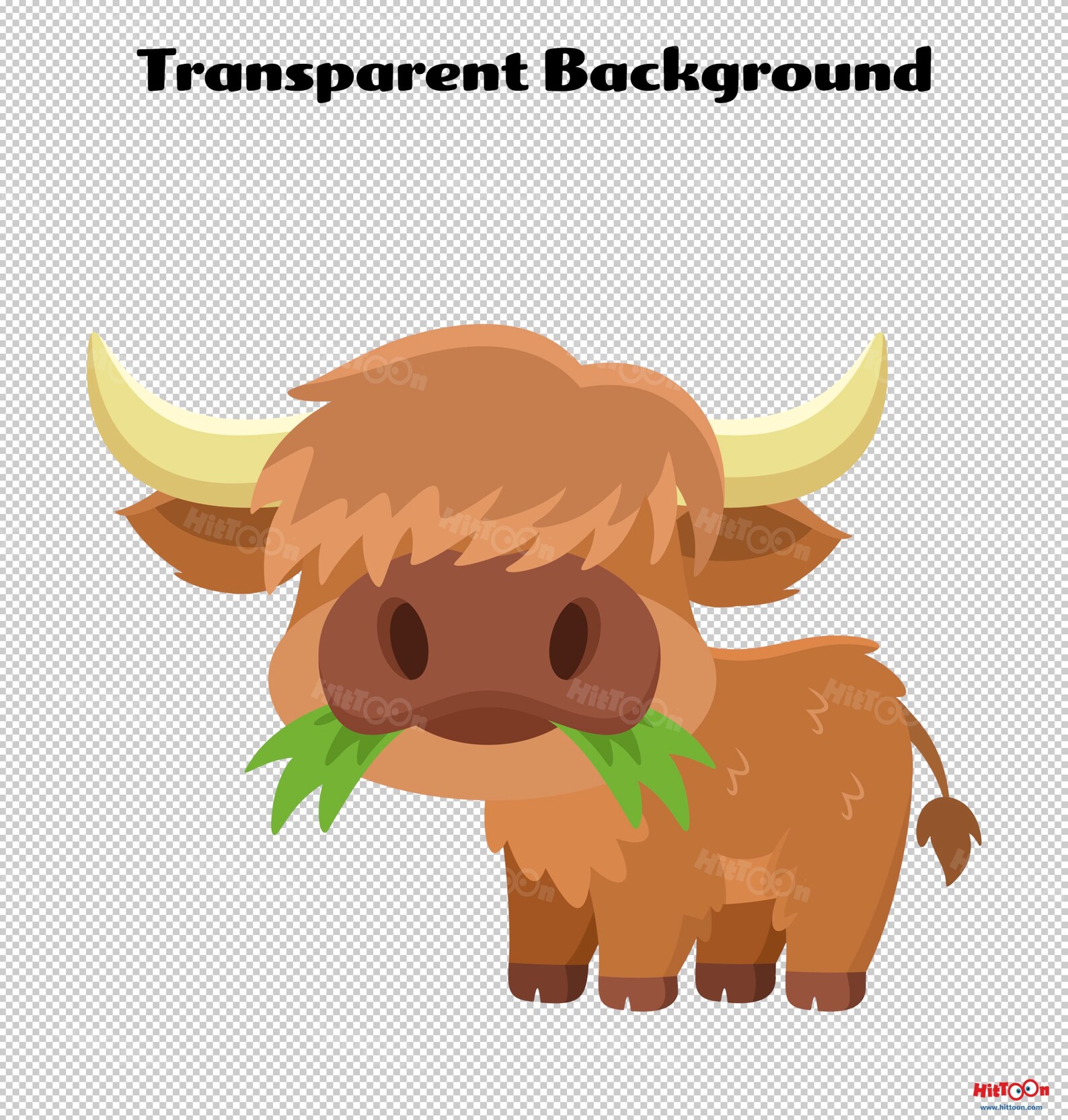 Cute Highland Cow Character. Flat Design. Vector Graphic Illustrations ...