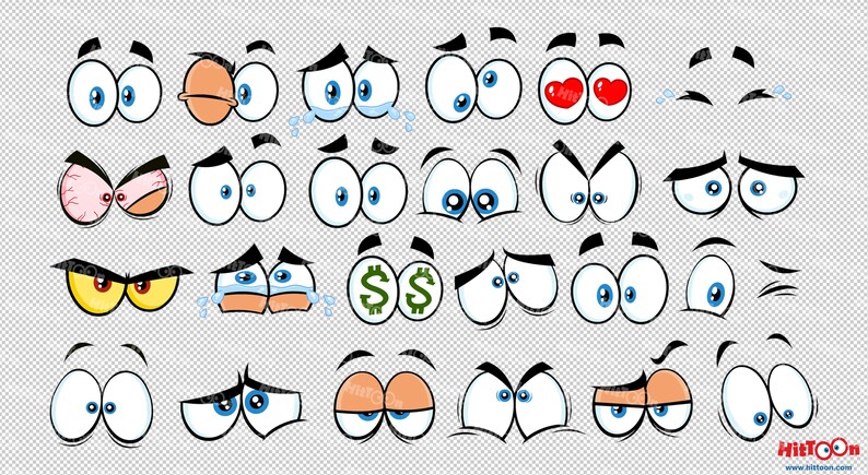 Funny Cartoon Eyes Clipart – Expressive Eye Characters – Free ...