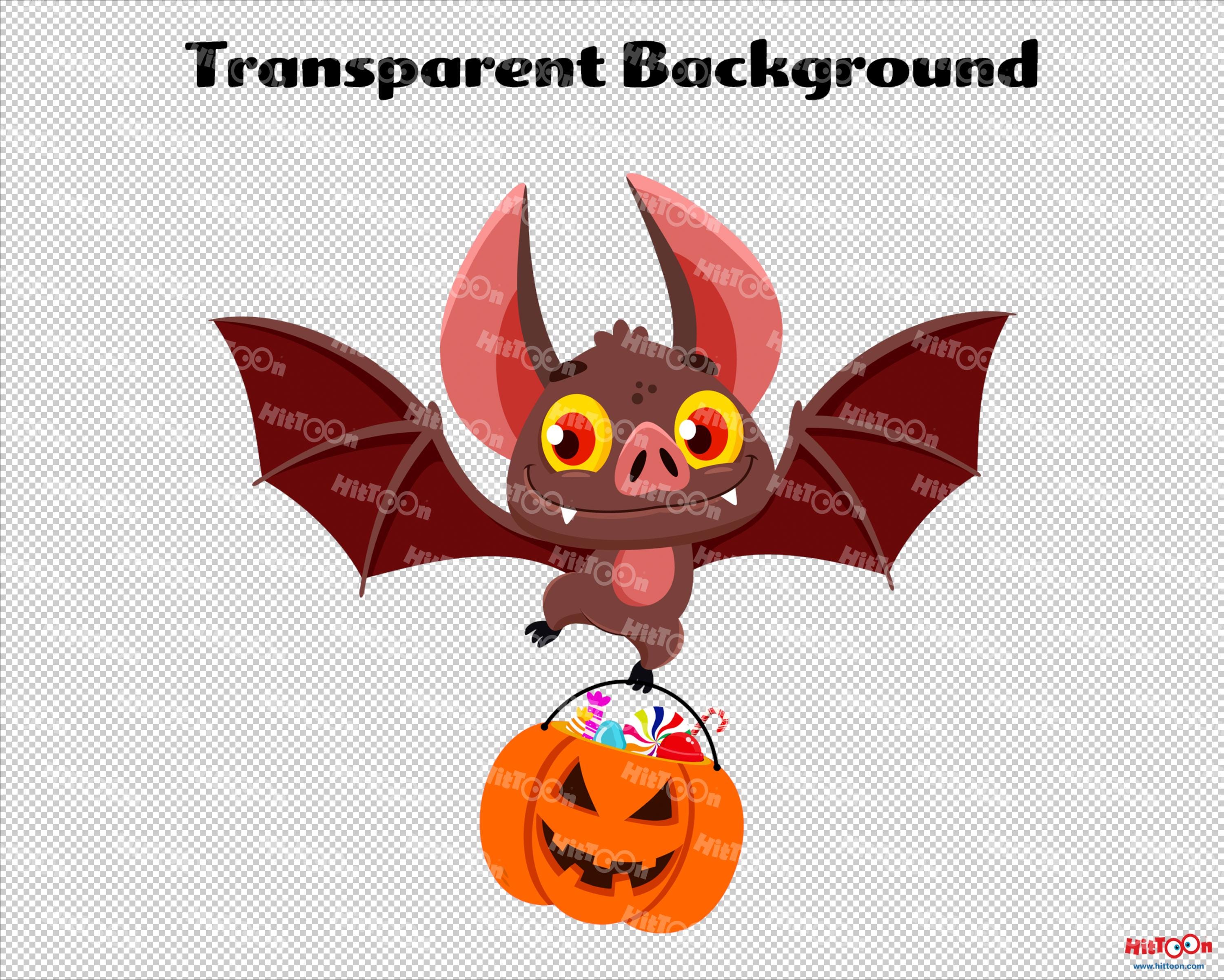Cute Halloween Bat Cartoon Clipart - Vector Graphic Illustrations - Ai ...