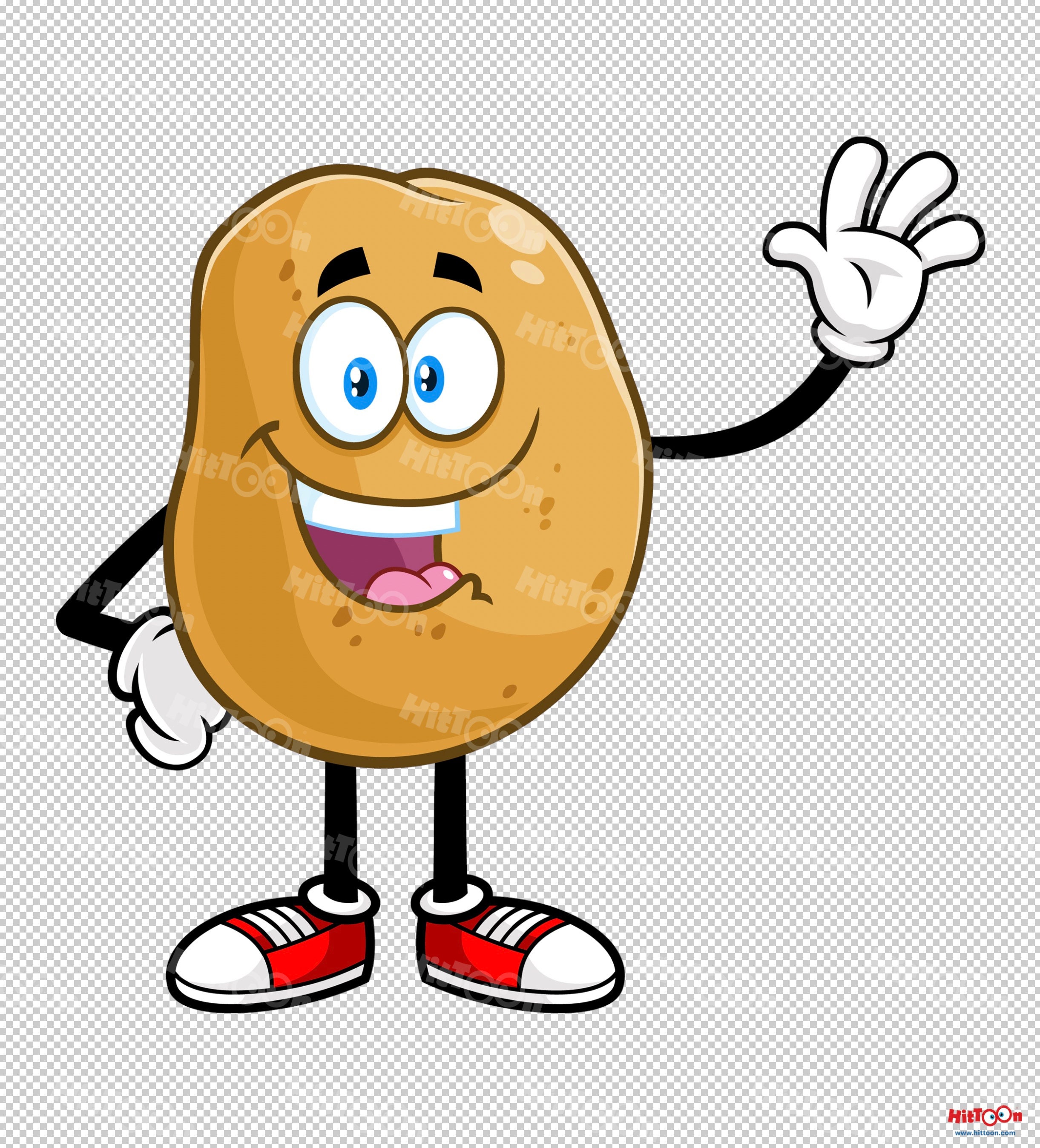 Potato Cartoon Mascot Character 1. Digital Clip Art Vector Graphic ...