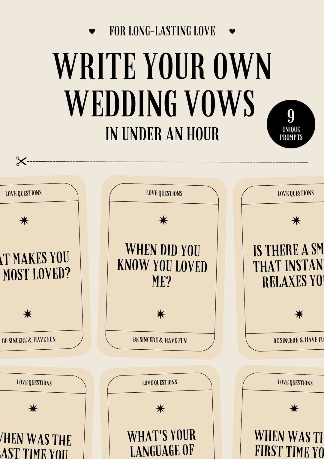 Wedding Vow Template - Etsy