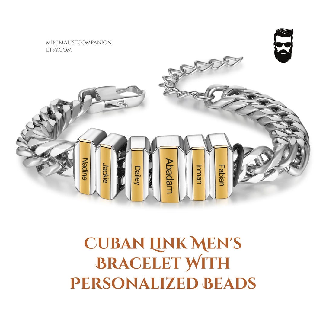 Personalized Cuban Link Men's Bracelet With Names • Cuban Link ...