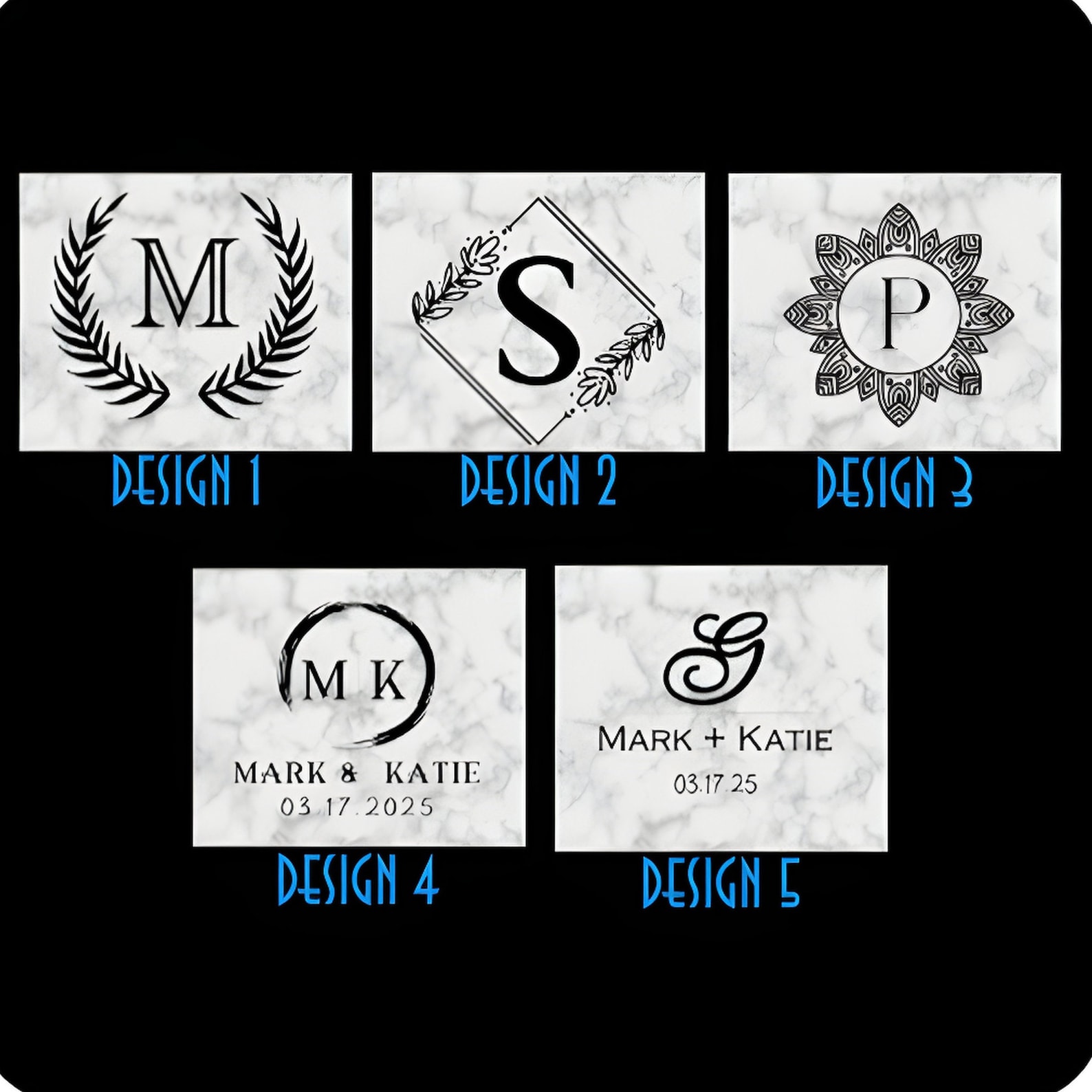 CUSTOM MONOGRAMS on Adhesive Vinyl Great for Newlyweds, Family ...