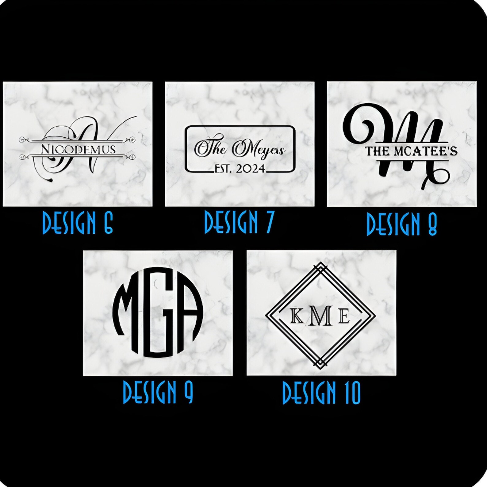 CUSTOM MONOGRAMS on Adhesive Vinyl! Great for Newlyweds, Family ...