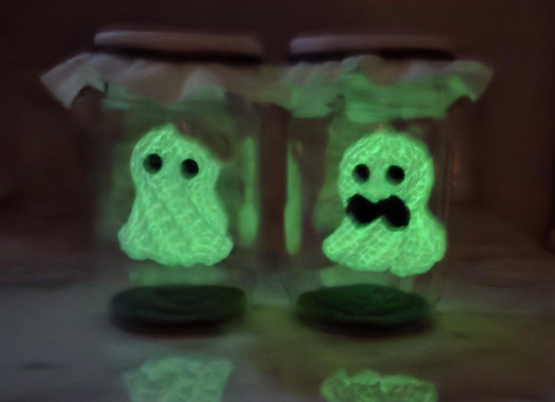 Twirly Whirly Pet Ghost. Glow in the Dark Ghost, Mini Crochet Ghost ...