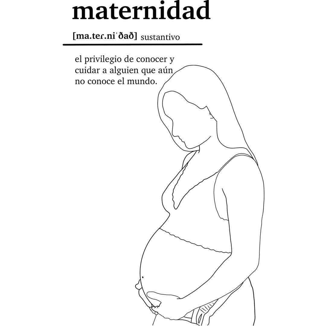 Personalized Minimalist Maternity Print – Illustrations of Pregnancy ...