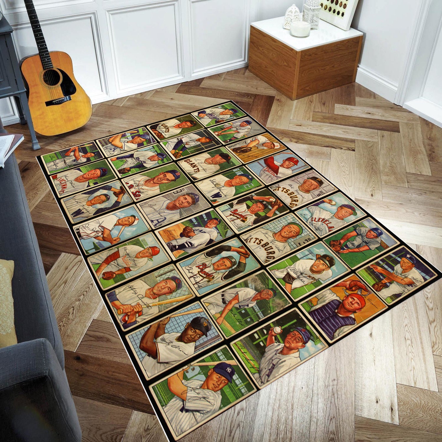 MLB Rug, American Baseball Rug, Baseball Legend, MLB Legend Rug, Living ...