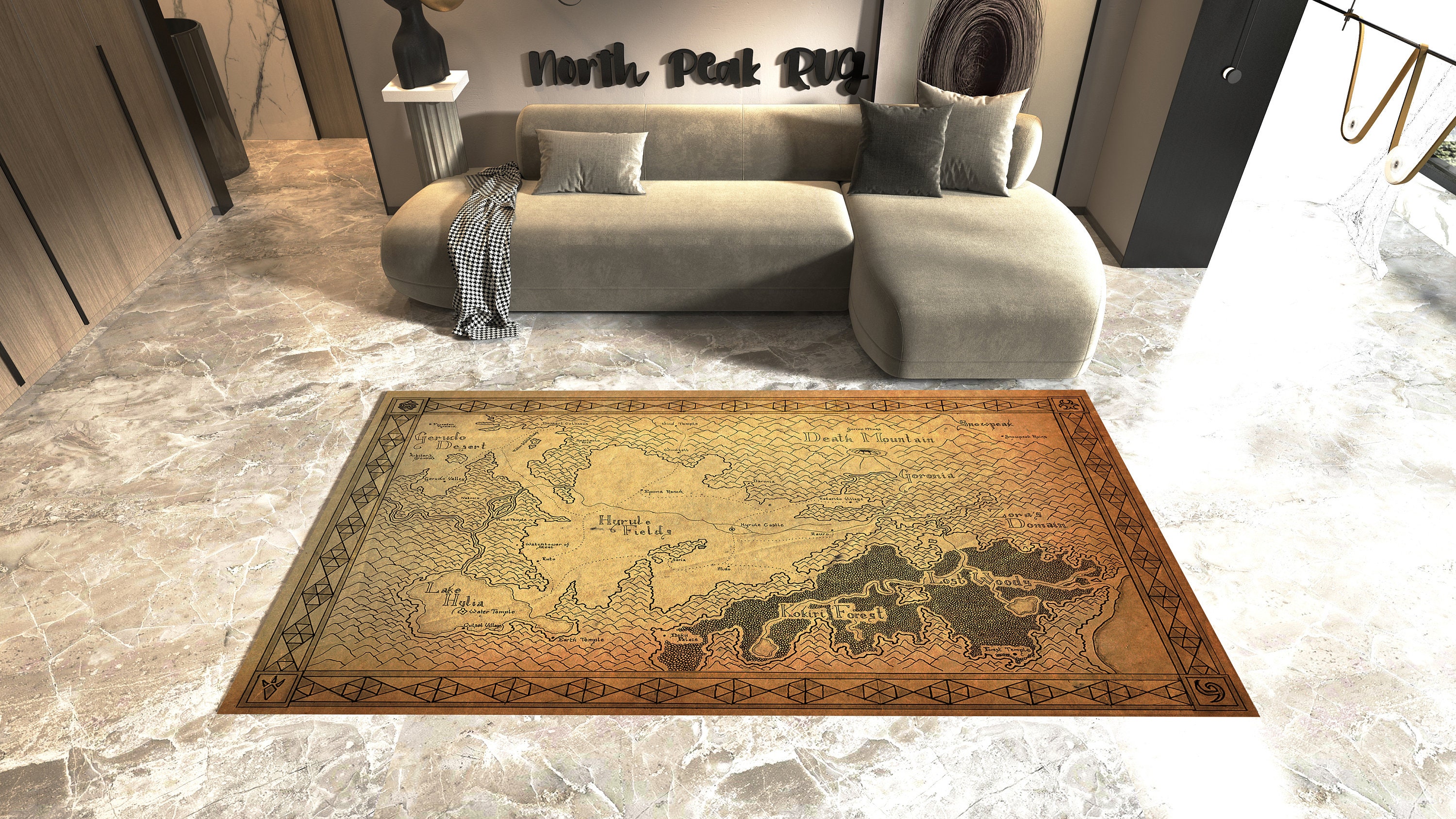 Zelda Map Rug, Legend of Zelda Rug, Zelda Location, Game Map, Game Room ...