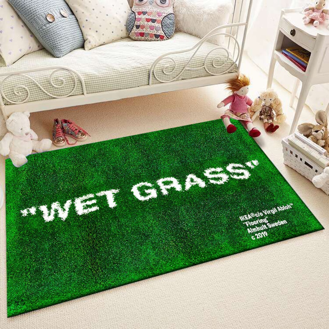 Wet Grass Rug,wet Grass Patterned Rug, Green Rug, Gift for Him,living ...