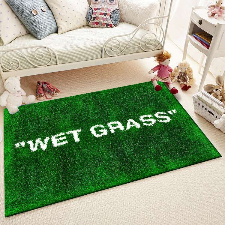 Wet Grass Rug,wet Grass Patterned Rug, Green Rug, Gift for Him,living ...