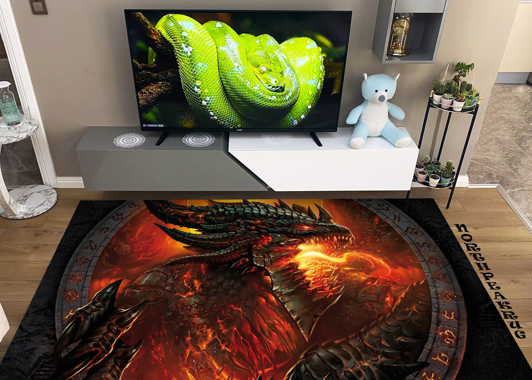 Dragon Rug, Dragon Area Rug, Draco Rug, Living Room Decor Rug, Office ...