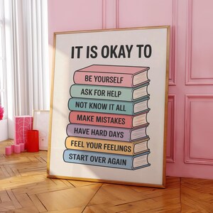 It's Okay to Not Be Okay Poster: Motivational Kids Wall Art (digital ...