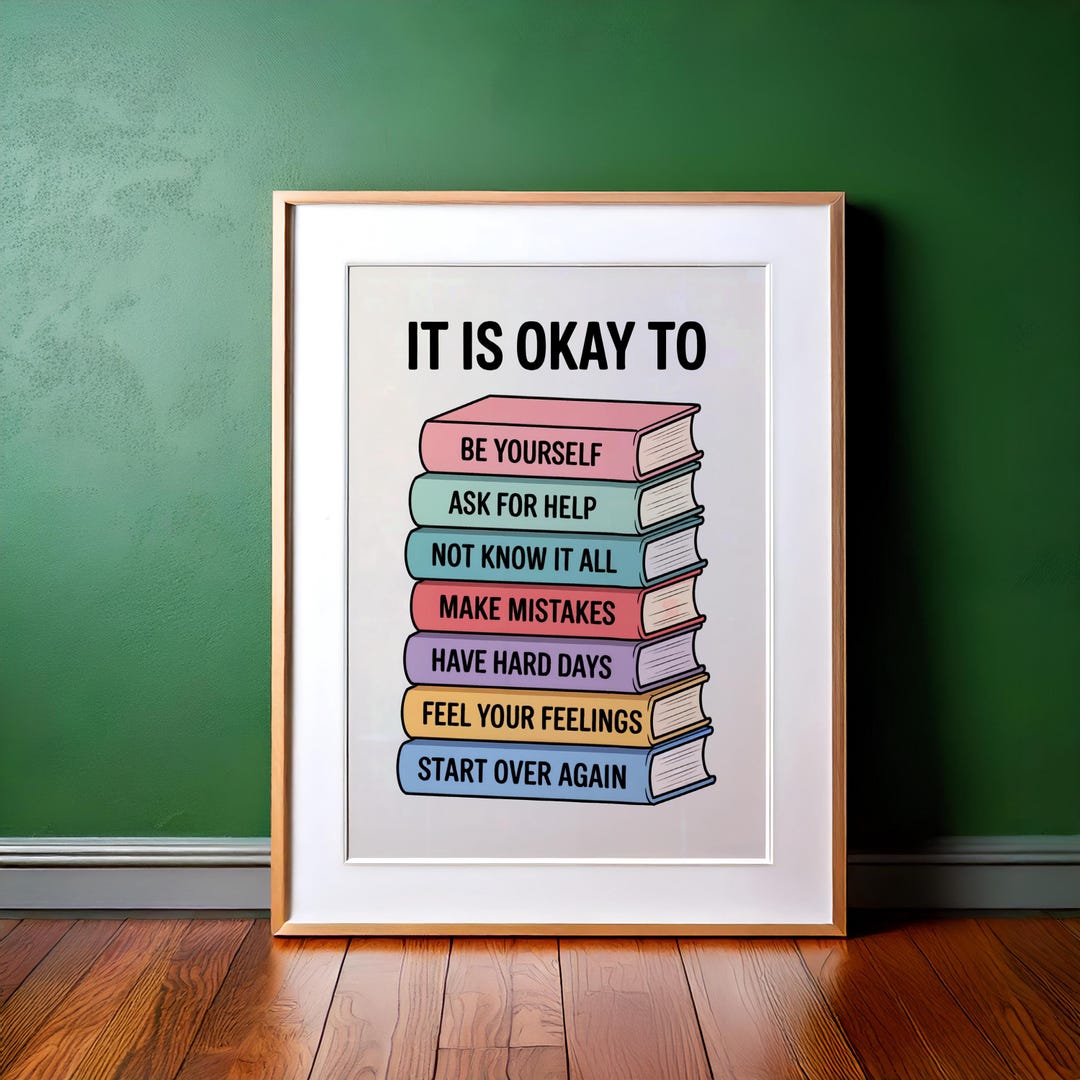 It's Okay to Not Be Okay Poster: Motivational Kids Wall Art (digital ...
