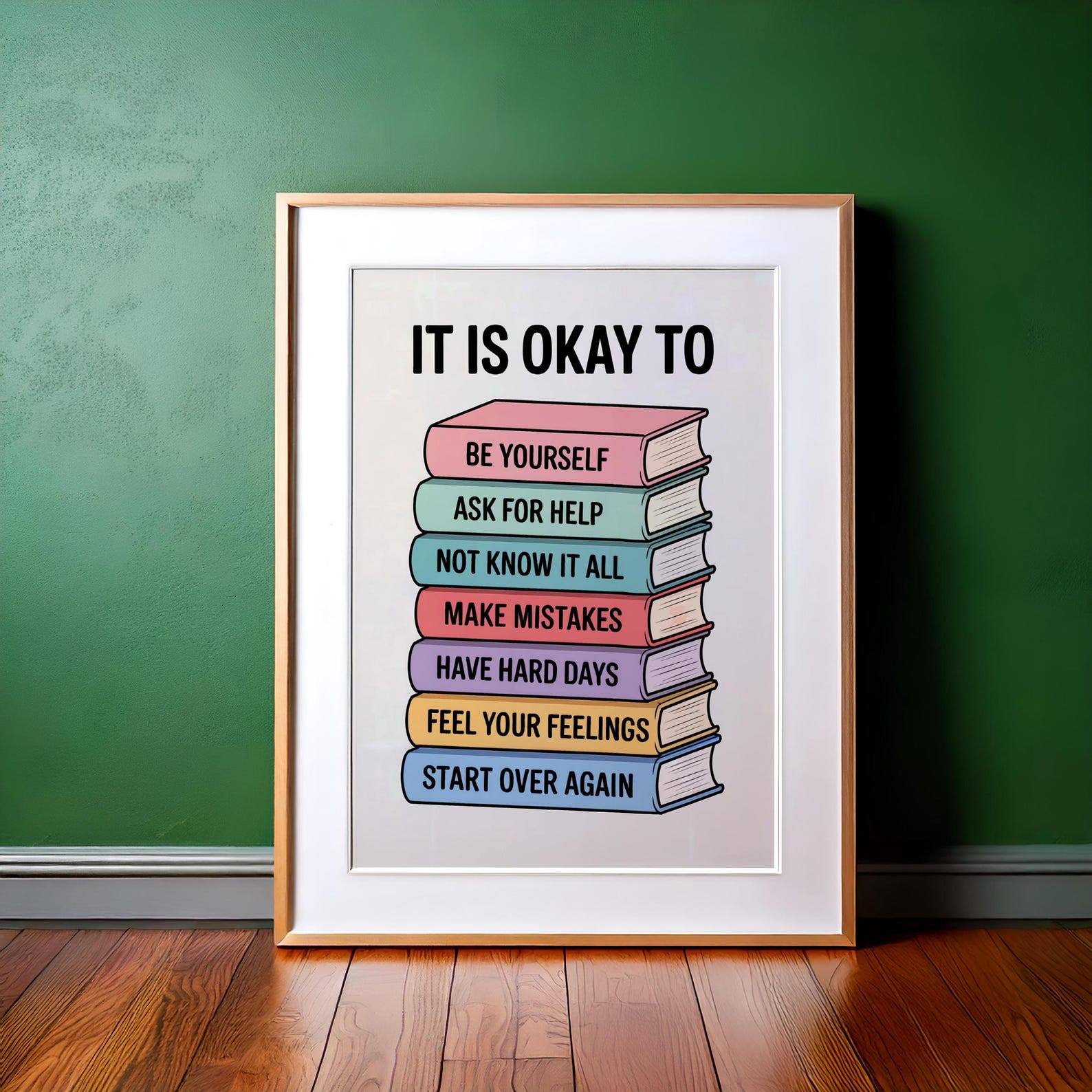 It's Okay to Not Be Okay Poster: Motivational Kids Wall Art (digital ...