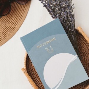 A5 Blue and Gold Moon and Ocean Journal/notebook - Etsy