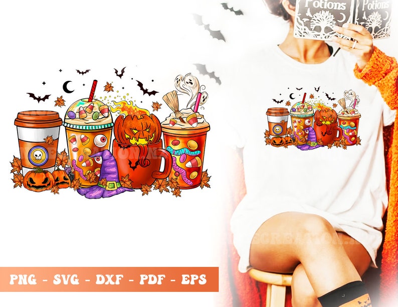 Horror Coffee Svg Png Halloween Coffee Png Fall Latte Png - Etsy