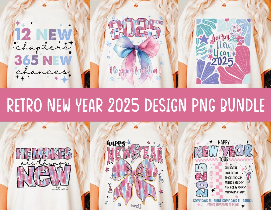 New Year Coquette 2025 Png Bundle, 2025 Doodles, 12 New Chapters Png ...