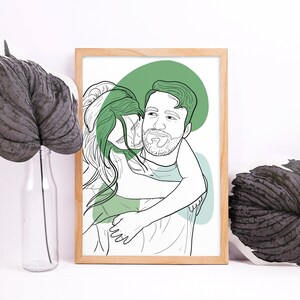 Couple Custom Line Drawing, Minimalist Line Art, Custom Family Gift ...