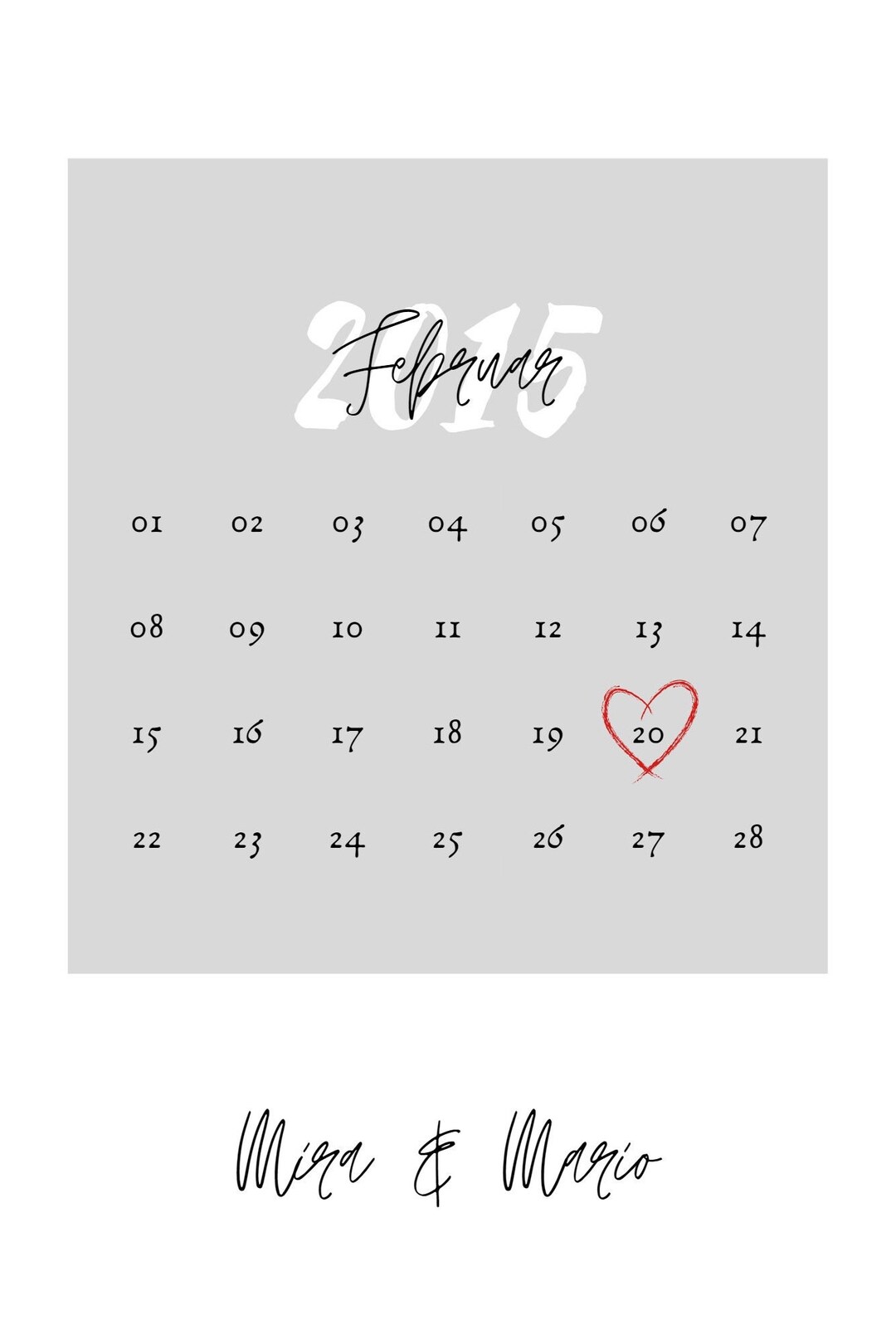 Calendar Sheet With Desired Date And Name Anniversary Wedding Day Day
