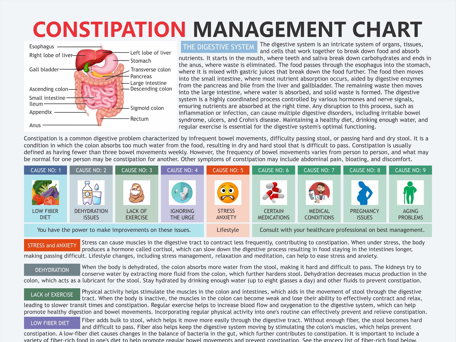 Constipation Management Chart, Digital Download PDF, Prevent ...