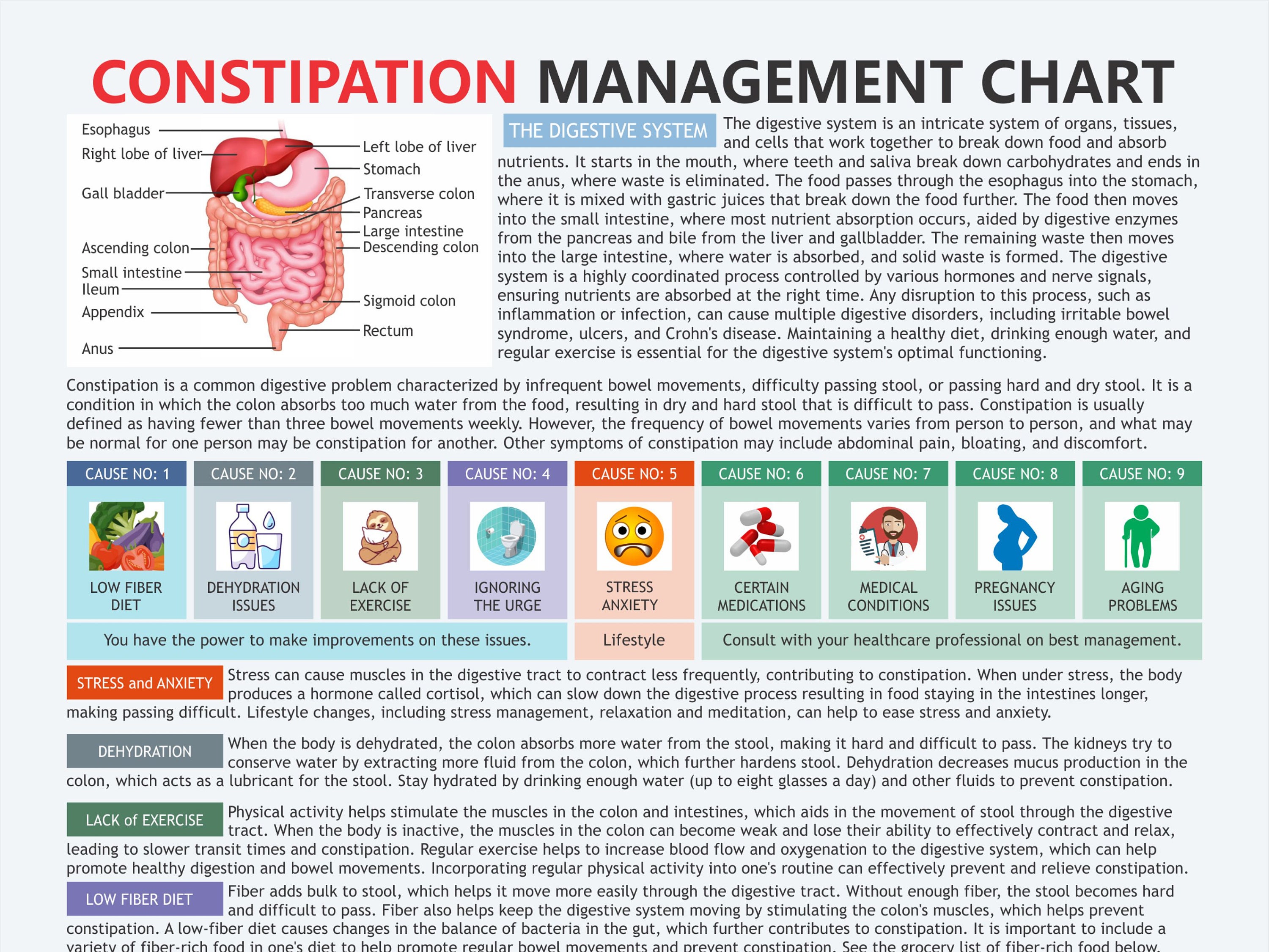 Constipation Management Chart, Digital Download PDF, Prevent ...