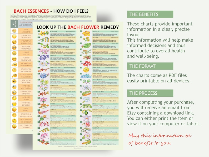 Bach Flower Remedies PDF • Self-help Mood Chart • Edward Bach Digital ...