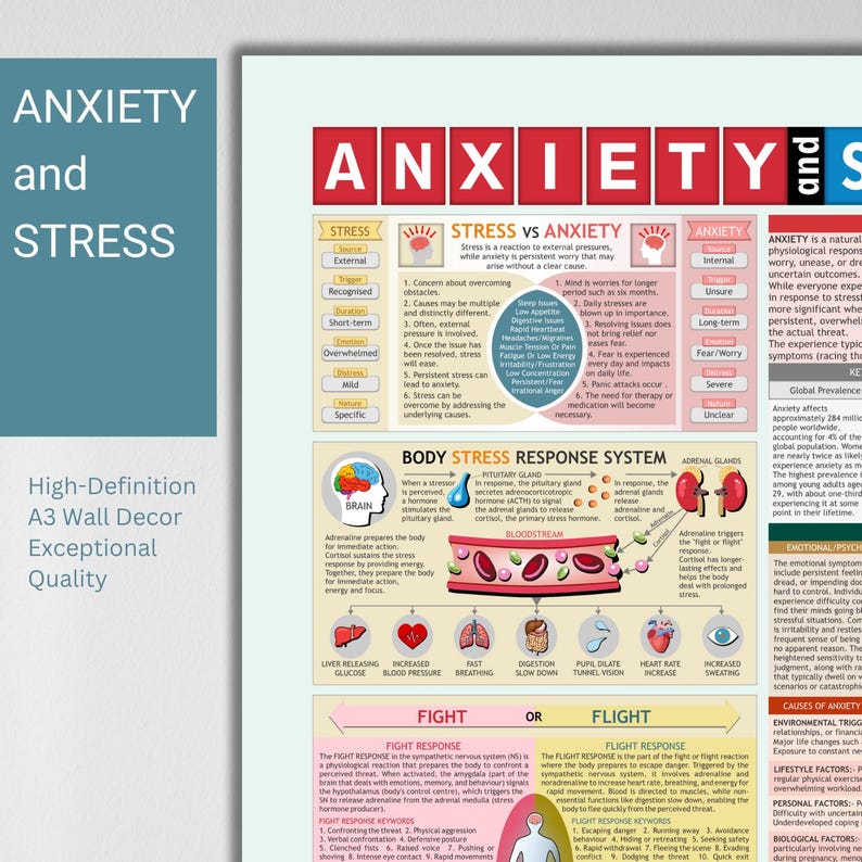 Anxiety and Stress Chart, Stress Overview Chart, Anxiety Management ...