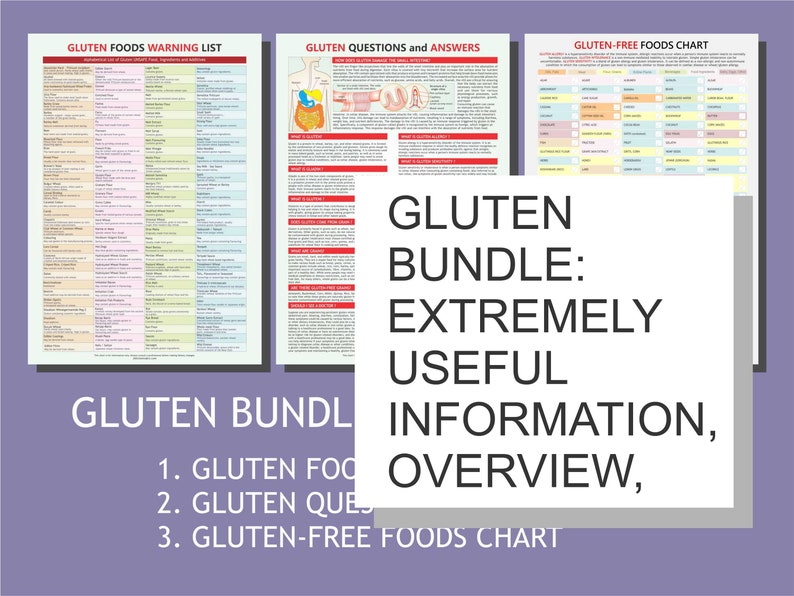 Gluten-free Diet Chart Bundle: Celiac Disease Guide (PDF) - Etsy