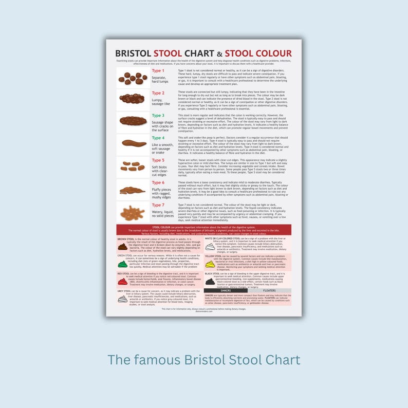 Bristol Stool Chart PLUS Bristol Stool Chart Record Sheet, Keep Stool ...