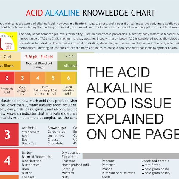 Acid Food Chart - Etsy